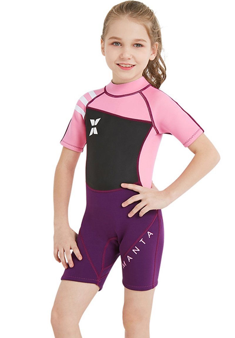 Neoprene Swimsuit Girls Boys 2.5mm Thickness Premium Short or Long Back Zipper One Piece Thermal UV Protection Youth Swim Wetsuit