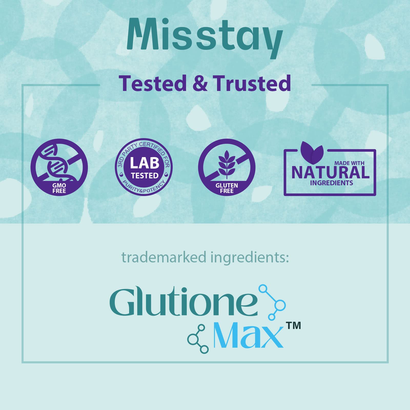 Misstay 2400 MG Complex Liposomal Glutathione Softgels 1500 MG, Highest Absorption, Active Form Reduced Glutathione Supplement, L-Glutathione (GSH) Supplement for Immune, 60 Softgels