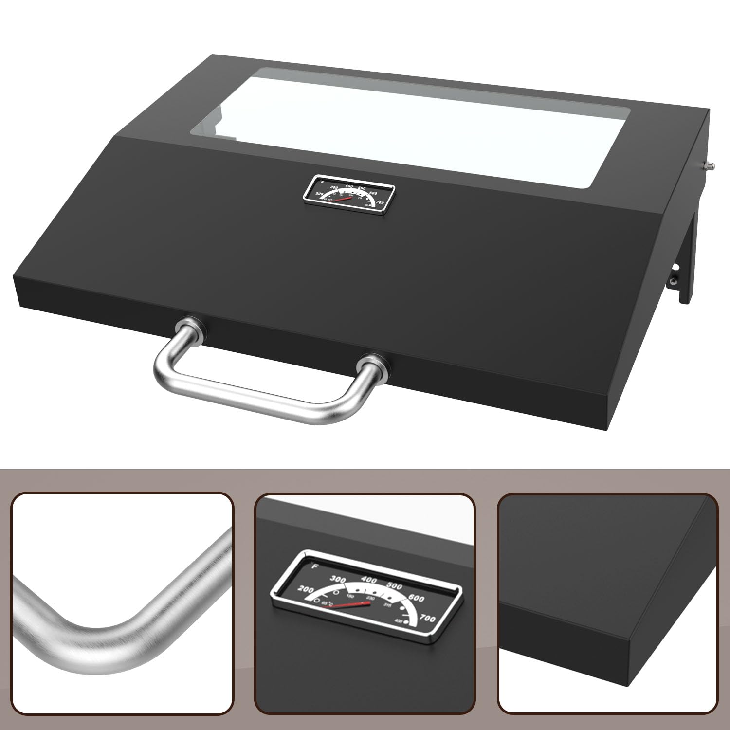 New Upgraded 22" Glass Hinged Griddle Lid Hood for 22-inch Blackstone Griddle, Hinged Lid Griddle Hood for 22" Blackstone Table Top Grill Griddle 5011 Grill Hard Cover