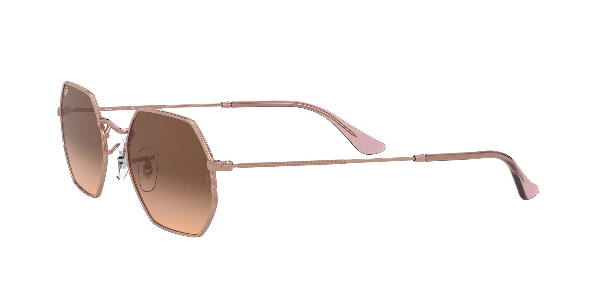Ray-Ban RB3556N Octagonal Flat Lens Sunglasses, Copper/Pink Gradient Brown, 53 mm