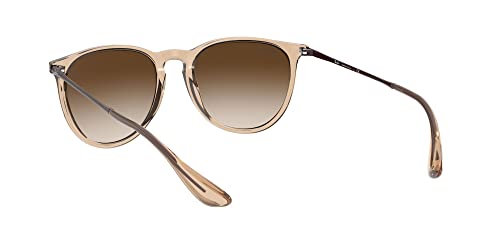 Ray-Ban RB4171 Erika Round Sunglasses, Transparent Light Brown/Brown Gradient Dark Brown, 54 mm
