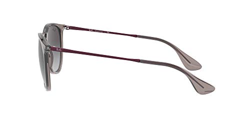 Ray-Ban RB4171F Erika Low Bridge Fit Round Sunglasses, Transparent Grey/Light Grey Gradient Dark Grey, 54 mm