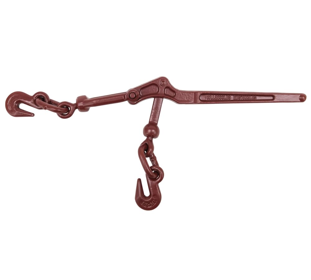 Mytee Products 3/8" Grade 70 Chain and Binder Kit | Includes (8) 3/8" - 1/2" G70 Lever Style Snap Binder & (8) 3/8" x 20' G70 Chain w/Grab Hooks | 5400 lbs Safe Load Limit for Truck & Flatbed Trailer