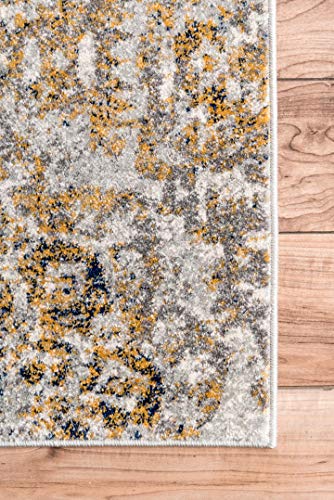 nuLOOM Lita Faded Damask Area Rug, 8x10, Gold