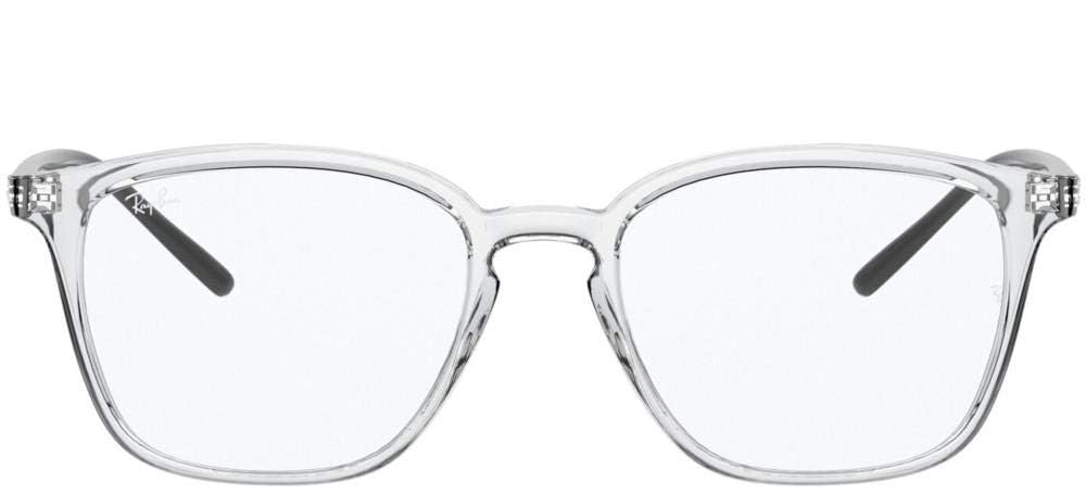 Ray-Ban RX7185 Square Prescription Eyeglass Frames, Transparent/Demo Lens, 52 mm