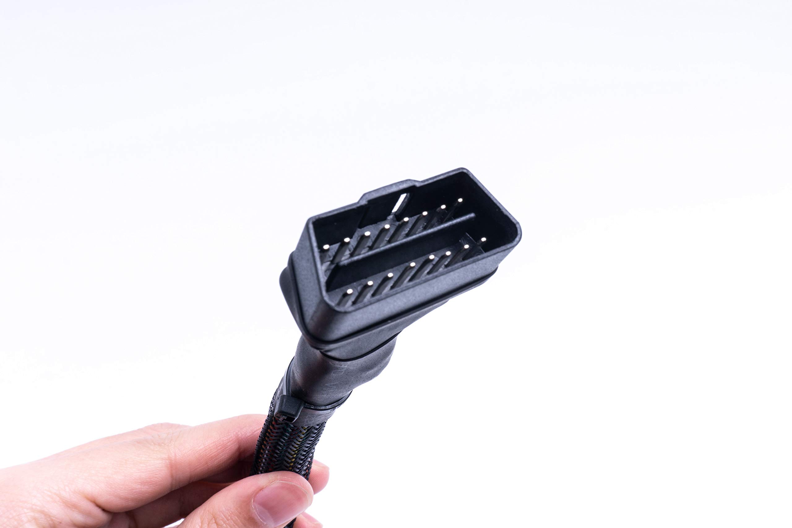 OBD II Cable OBD2 16pins Male 1 to 2 Female Splitter Y Cable 20awg Thick Wire Underdash Splitter Cable
