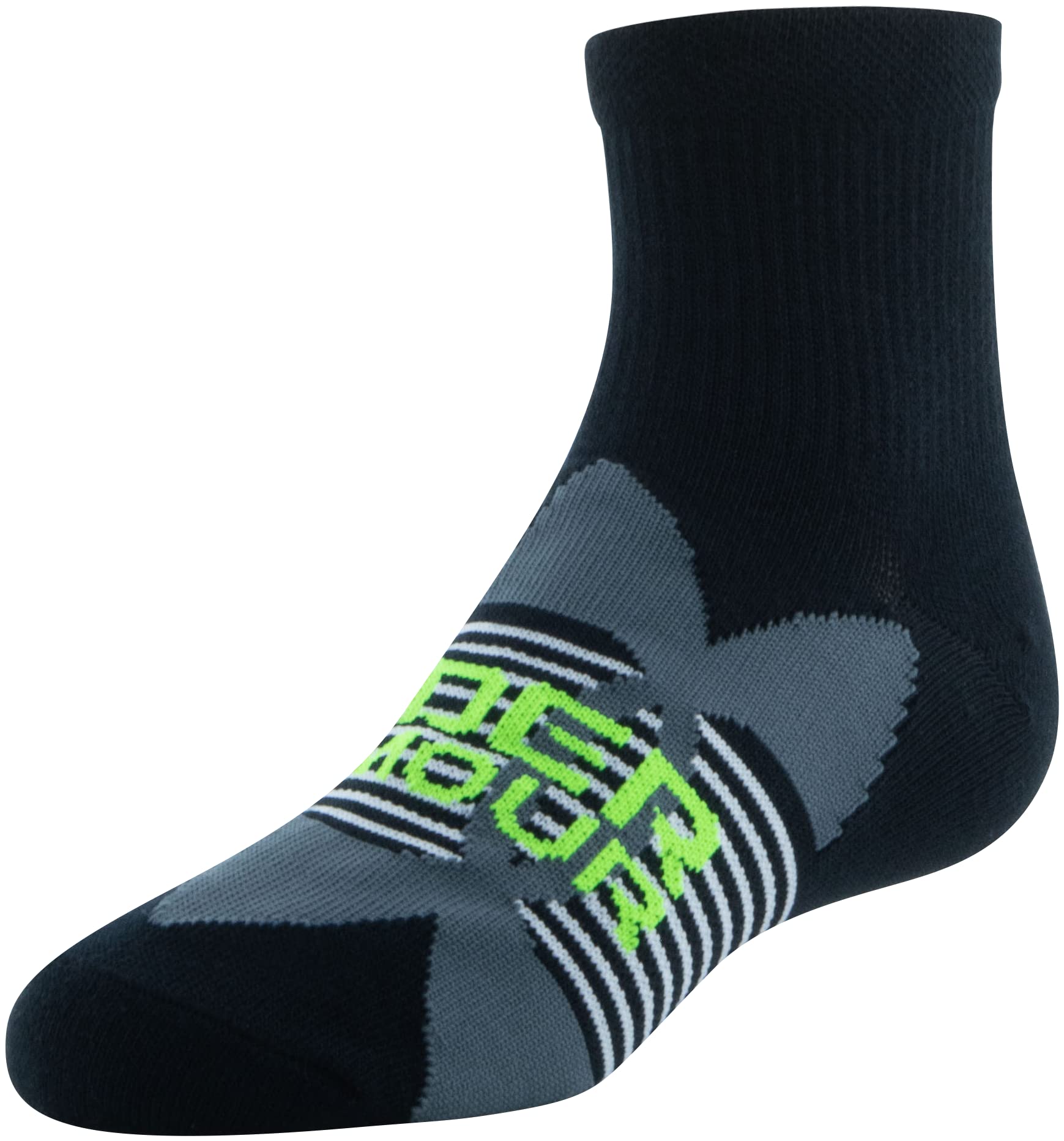 Under Armour Youth Essential Lite Quarter Socks, 6-Pairs, Black/Black/White, Medium