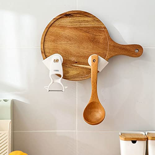 SEYFI Kitchen Shelves,Kitchen Countertop Cutting Board Rack, Plastic Pot Pan Lids Holder, Bakeware Baking Tray Drying Display Stand, Spoon Rest, Wall Mounted/Green