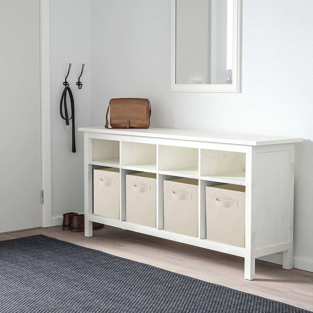 ShellKingdom Storage Bins, Foldable Fabric Storage Cubes And Cloth Storage Organizer Drawer For Closet And Toys Storage,2 Pack（Beige）
