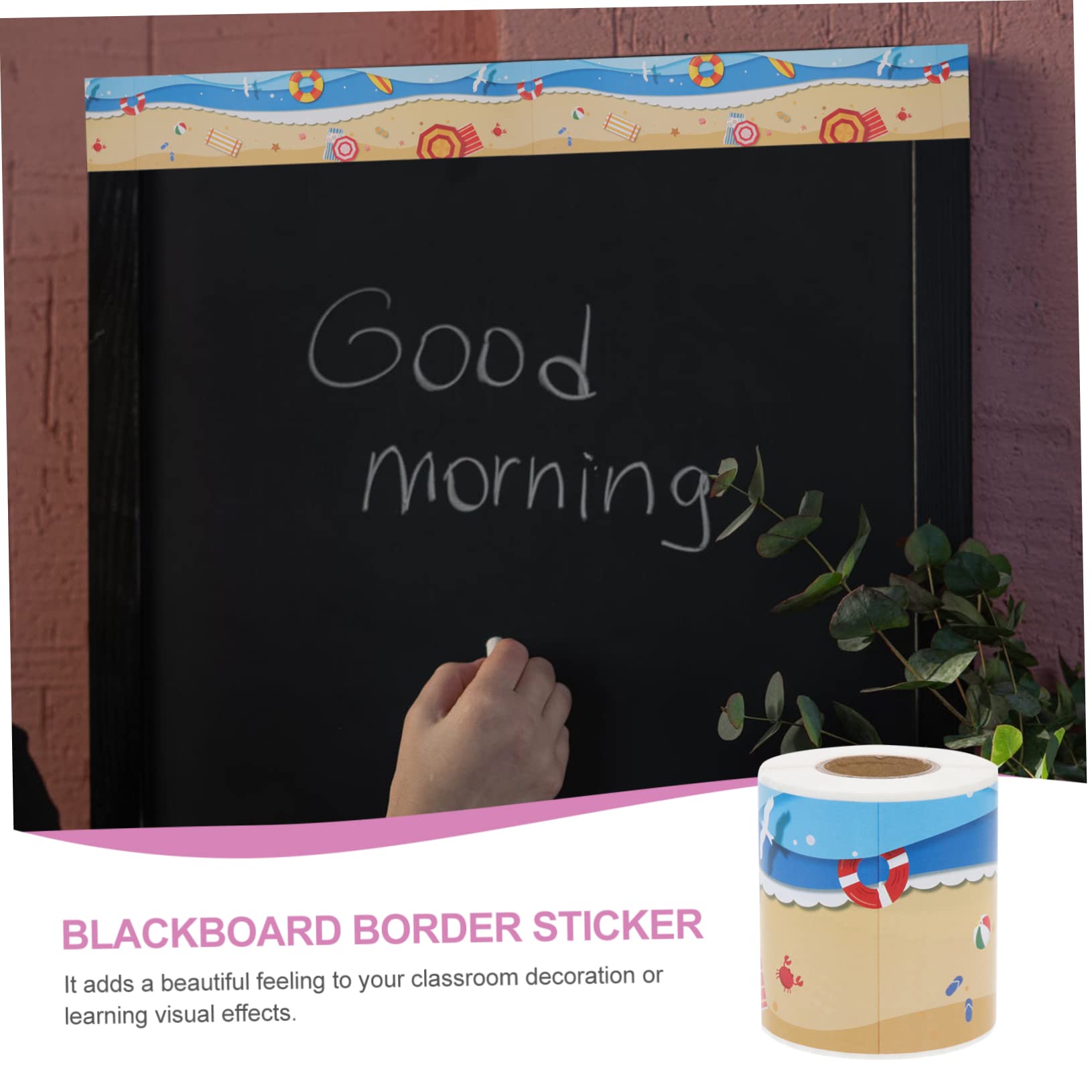 NUOBESTY 1 Roll Border Stickers Classroom Bulletin Board Classroom Borders Bulletin Board Decor Classroom Decorations Borders Black Board Trim Office Summer Classroom Board