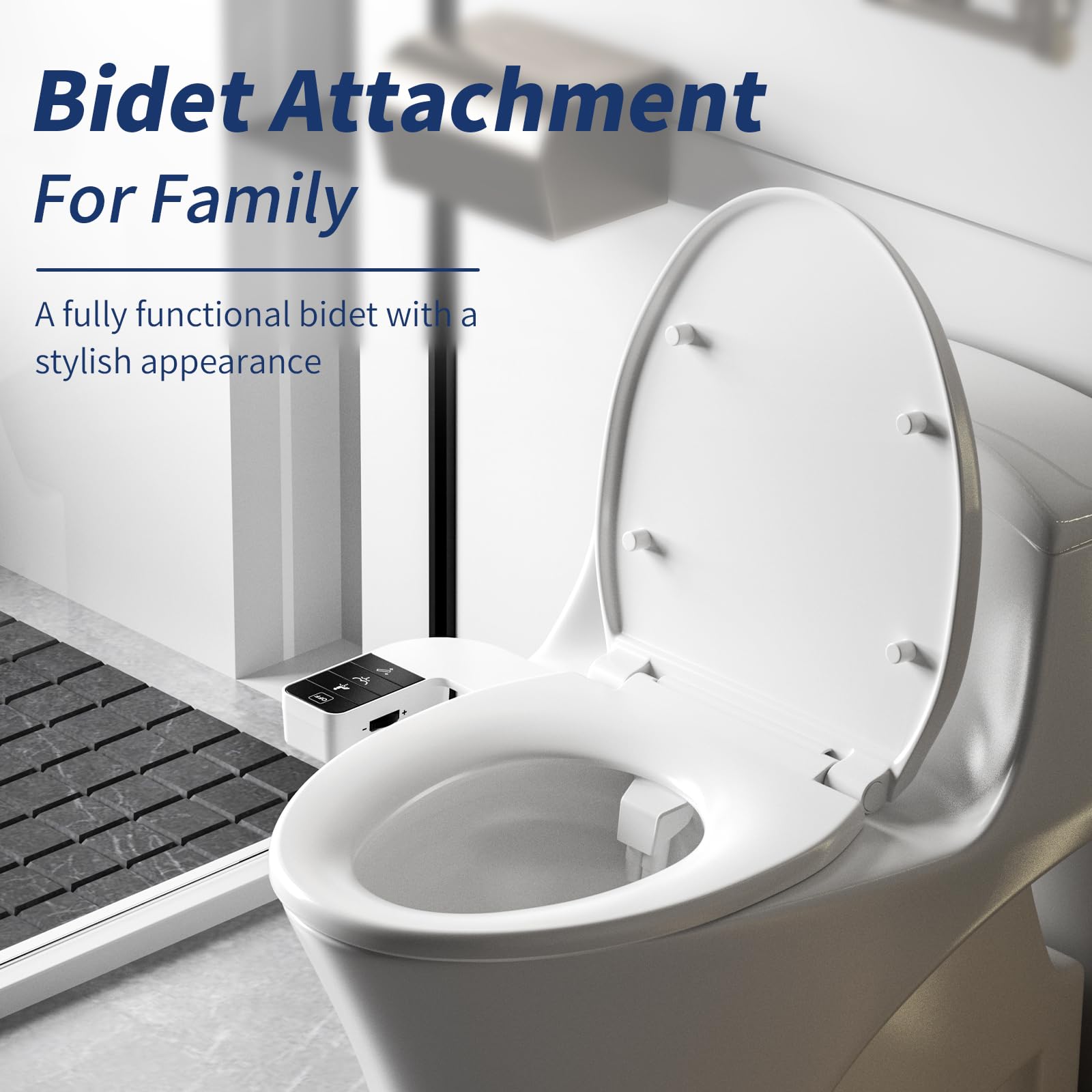 SAMSICHI Bidet Attachment for Toilet, Retractable Self Cleaning Cold Water Bidets for Existing Toilets, Bidet Toilet Seat Attachment with Pressure Controls, Bidet Attachment for Frontal & Rear Wash