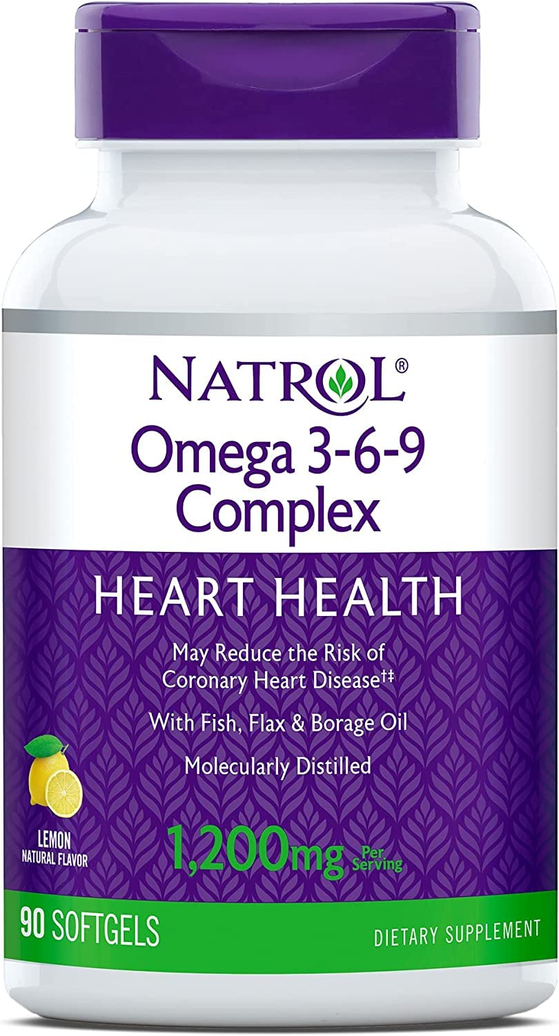 Natrol Omega-3-6-9 Complex with Flax and Borage, 90 Softgels (Pack of 2)