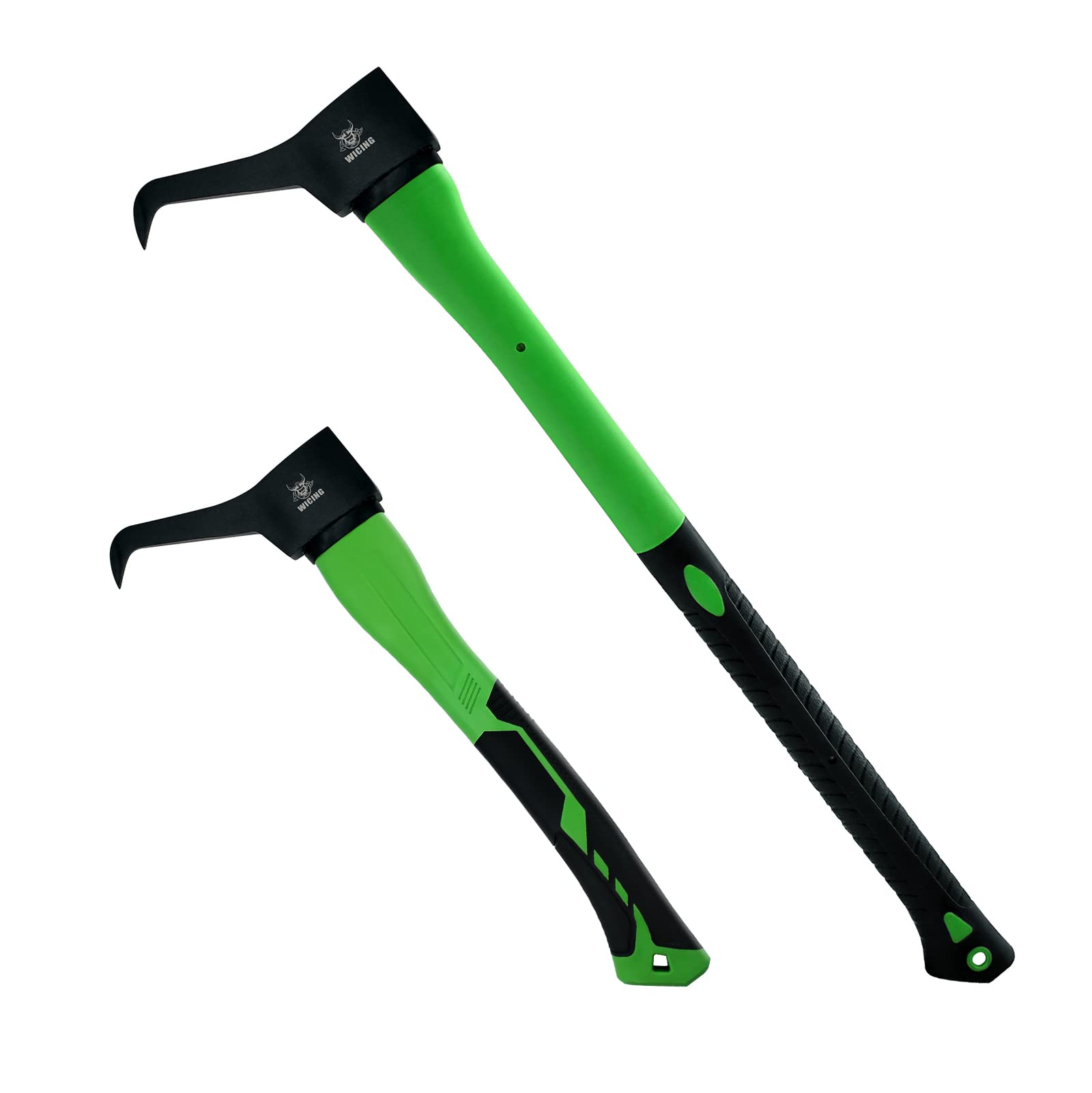 WICING Hookaroon, Pickaroon Logging Tool Forged Steel, with Anti-Slip & Shock Reduction Grip, for Log Lifting and Moving Wood Firewood Tool