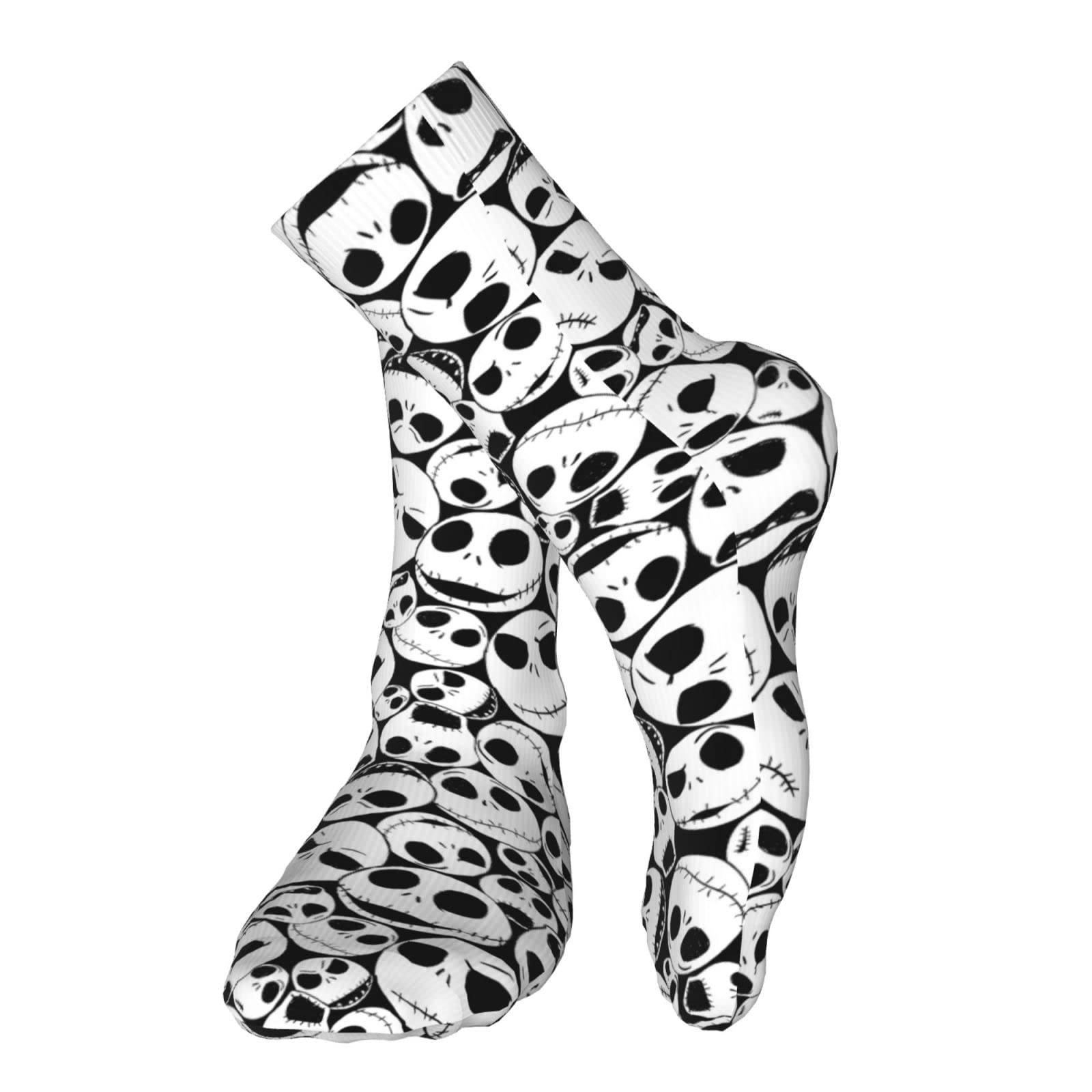 Obund Jack-Skellington Socks Halloween Socks Long Socks Funny Novelty Crew Socks Gifts For Men And Women
