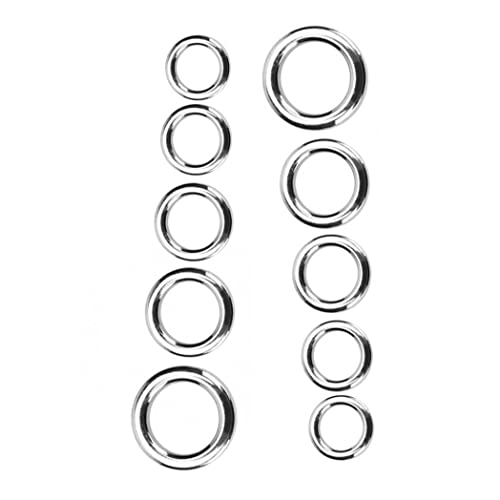 Tuimiyisou Split Ring Stainless Steel Solid Ring Lure Connecting Fishing Tackle Accessories 4.8x7.6mm 50PCS Fishing Accessories-Tools