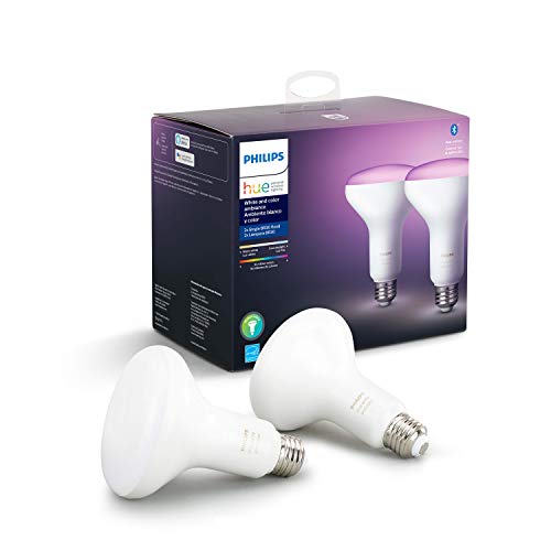 Philips Hue White & Color Ambiance BR30 LED Smart Bulbs, Bluetooth & Zigbee Compatible (Hue Hub Optional), Works with Alexa & Google Assistant, Old Version, 2 Bulbs