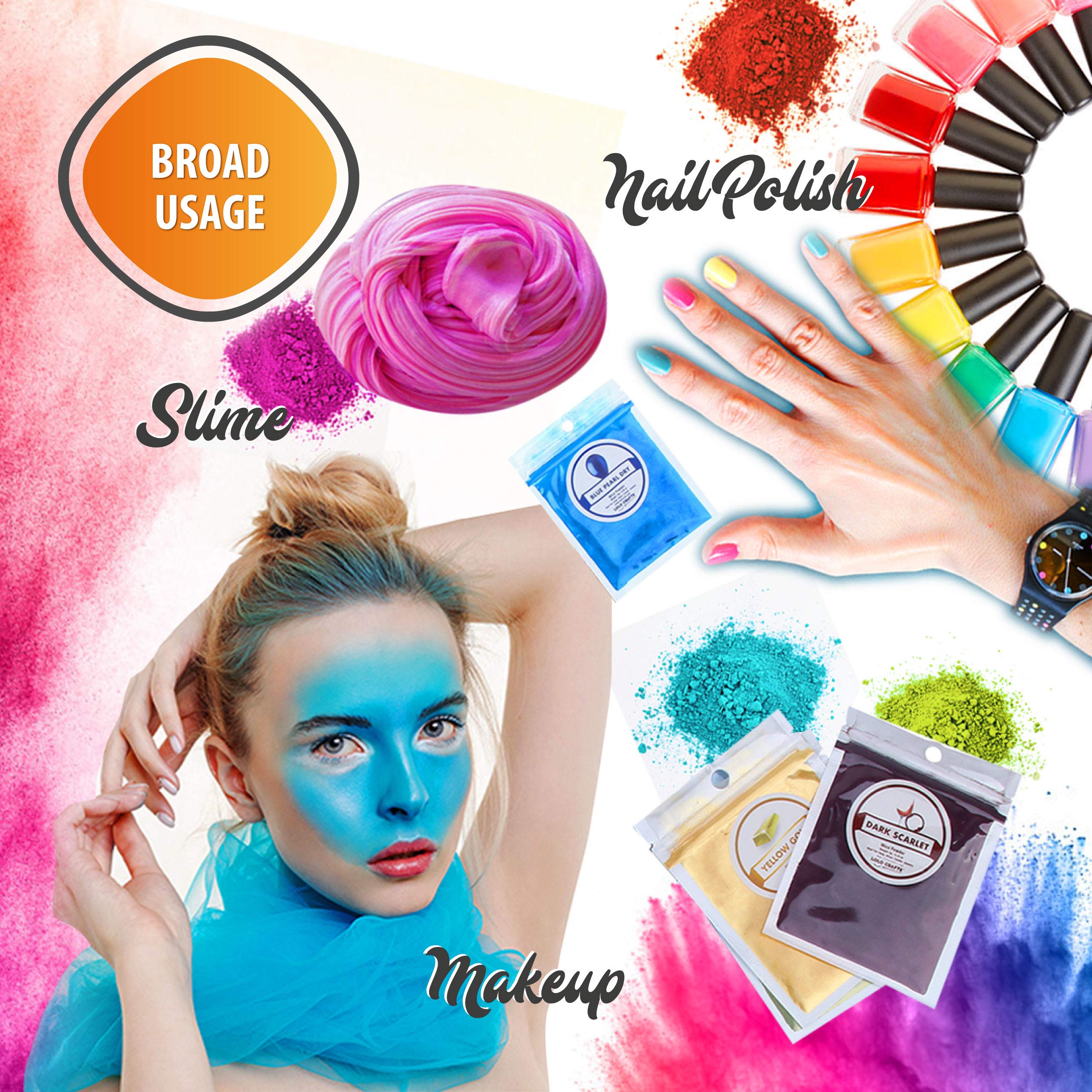 Mica Powder - (24-Pack/ .18 Oz Each) Color Soap Making Epoxy Resin Pigment, Bath Bomb, Candle, Nails
