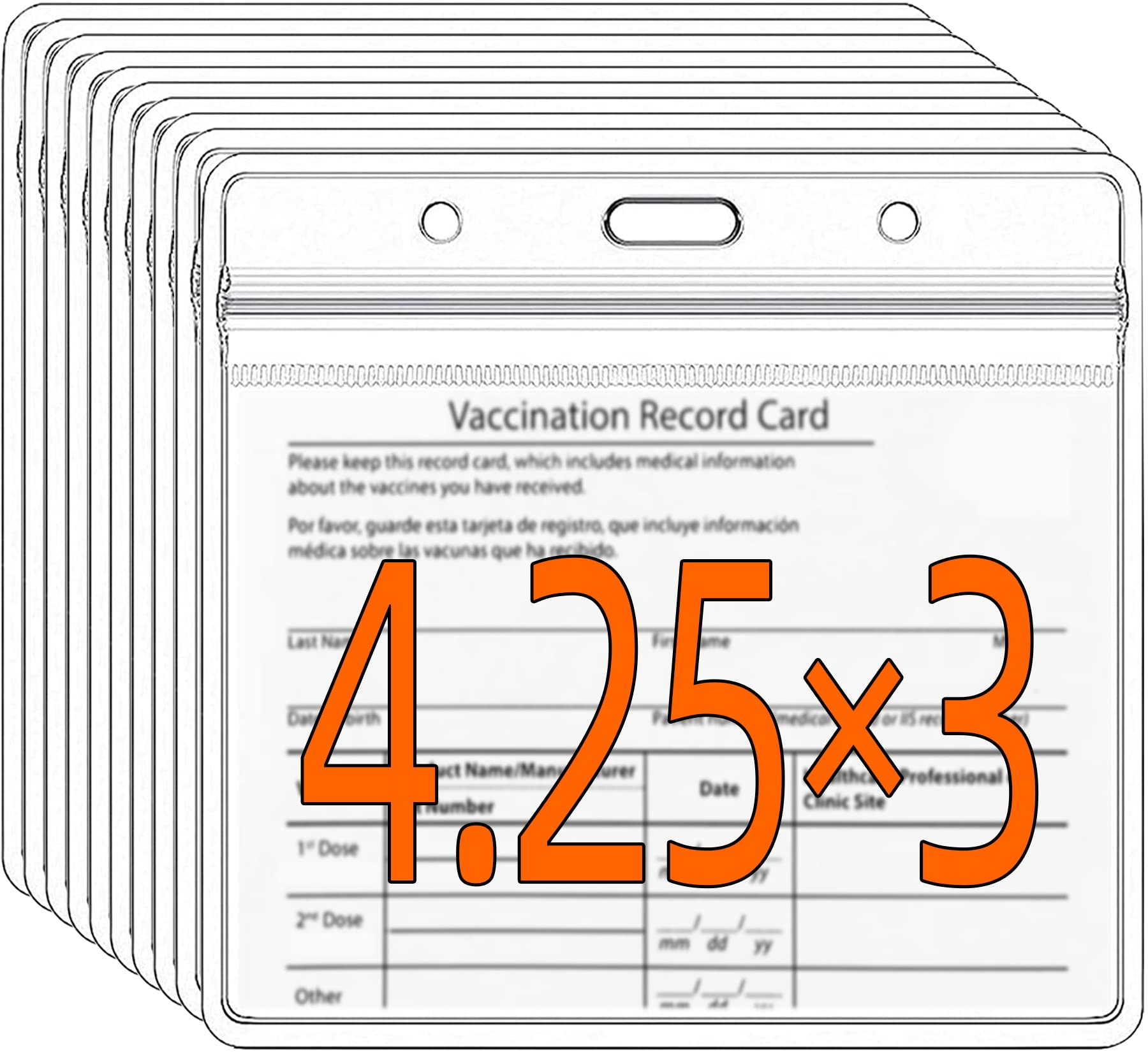 YIFFS Waterproof Vaccination Card Protector, 10 Pack Plastic ID Holder for Vaccination Card,