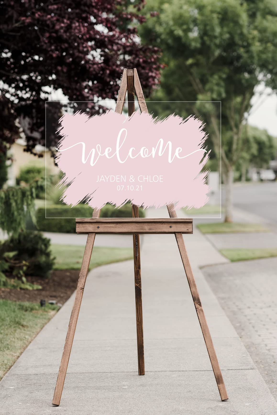 Wooden Easel - Wedding Sign Stand - Floor Easel For Welcome Sign - Large Art Display - Event Signage Holder (68" tall)