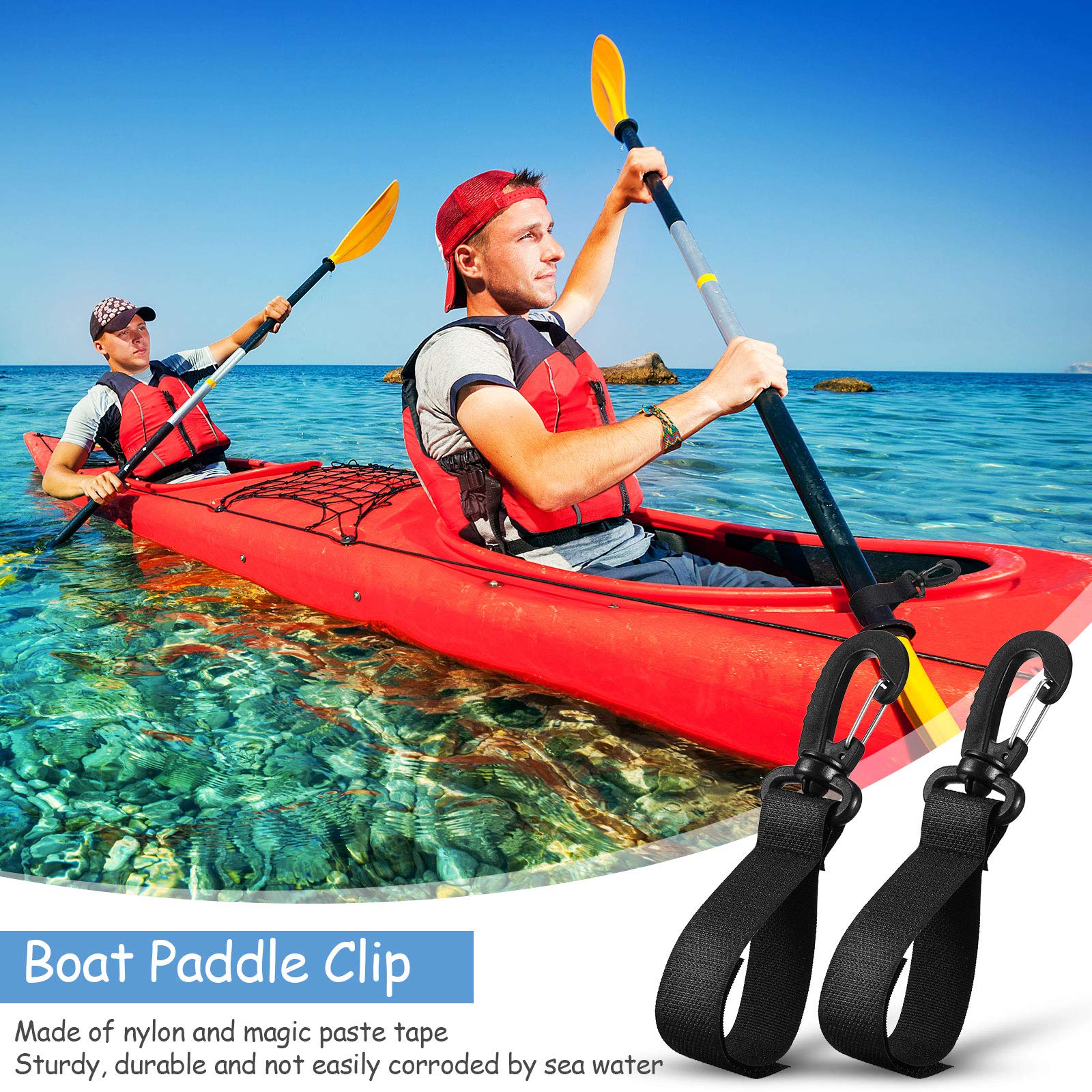 Skylety 6 Pieces Boat Paddle Clip Kayak Paddle Keeper Kayak Paddle Storage Holder Kayak Oar Clip Kayak Canoe Boat Paddle Accessories (Not Include D Ring Patch)