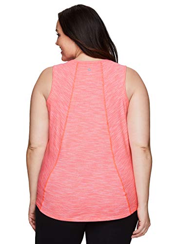 RBX Active Women's Plus Size Athletic Quick Dry Space Dye Relaxed Sleeveless Crewneck Workout Yoga Tank Top