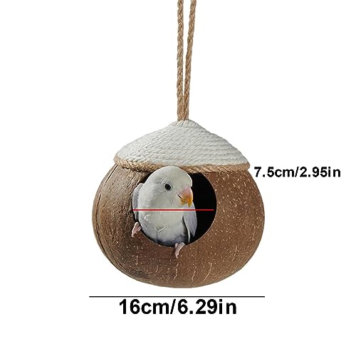 Parrot Nesting Material, Indoor Cage Birds Nest, Parrot Hut House with Comfortable Shelters, Bird Nest House with Convenient Loop Top, Parrot House Medium for Sparrows Lovebirds Bluebirds