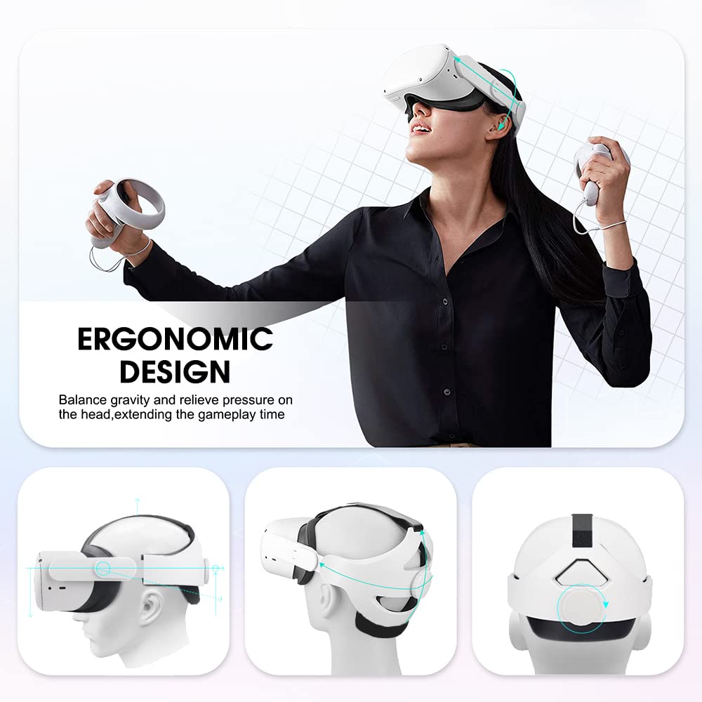 ZORBES® Adjustable Head Strap Accessories Replacement for Enhanced Support & Compatible with Meta/Oculus Quest 2 Elite and Comfort in VR for Children and Adults