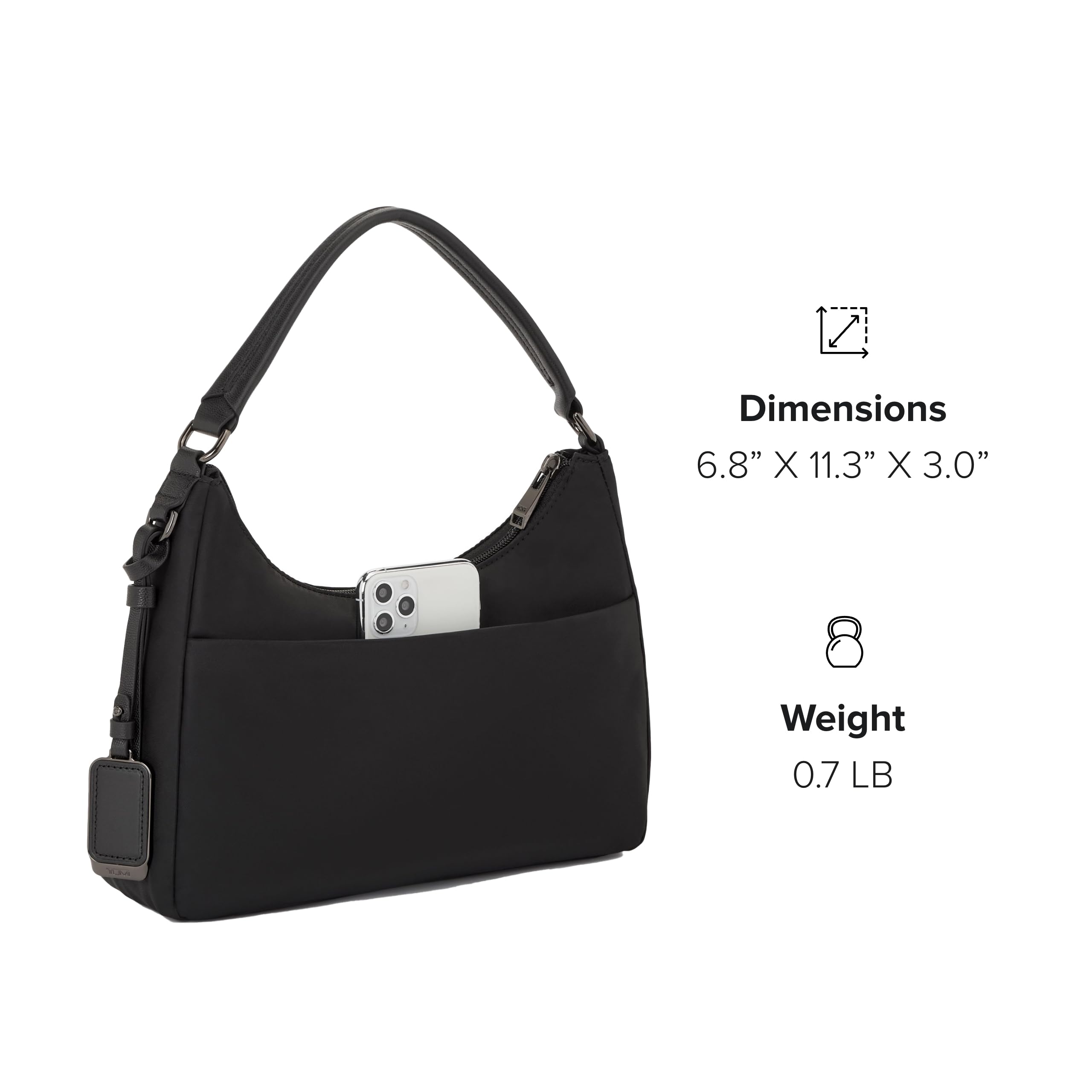 TUMI - Voyageur Adelaide Hobo Crossbody - Sling Bag for Women - Everyday Travel Purse - Removable Strap Tracer - Lilac & Silver Hardware