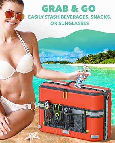 Skywin Kayak Cooler Behind Seat - Waterproof Kayak Seat Back Cooler- Compatible with Lawn-Chair Style Seats, Kayak Accessories Stores Drinks and Keeps Them Cool All Day Kayaking (Orange)