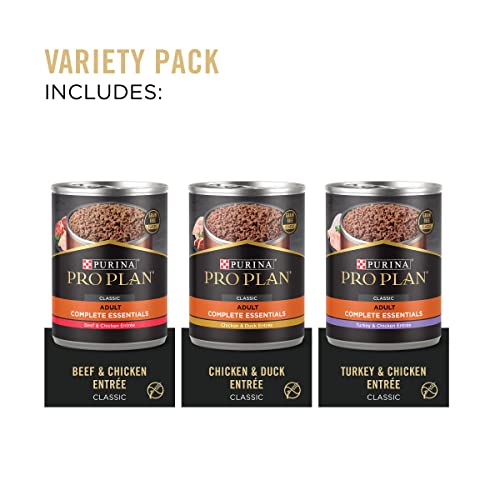 Purina Pro Plan Grain Free Wet Dog Food Variety Pack, Classic Entrees - (12) 13 oz. Cans