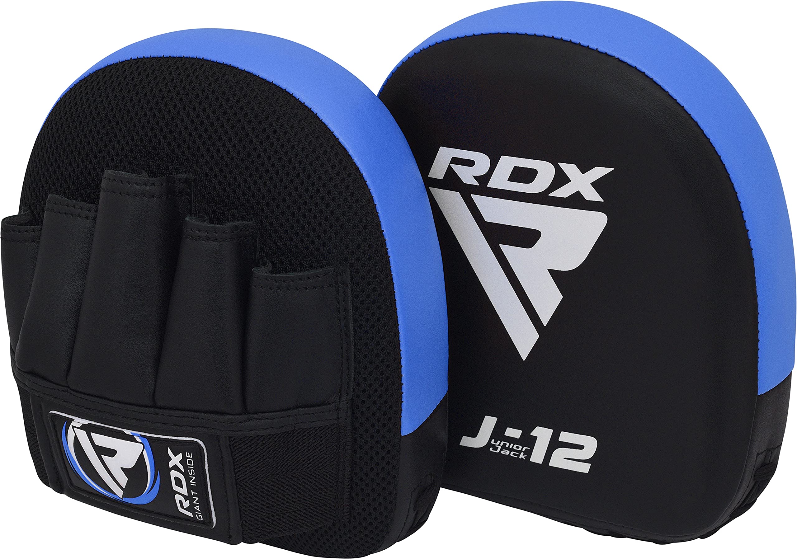 RDX Kids Boxing Pads Focus Mitts, Maya Hide Leather Curved Junior Hook and Jab Target Hand Pads, Great for Youth MMA, Martial Arts, Muay Thai, Kickboxing & Karate Training, Coaching Strike Shield