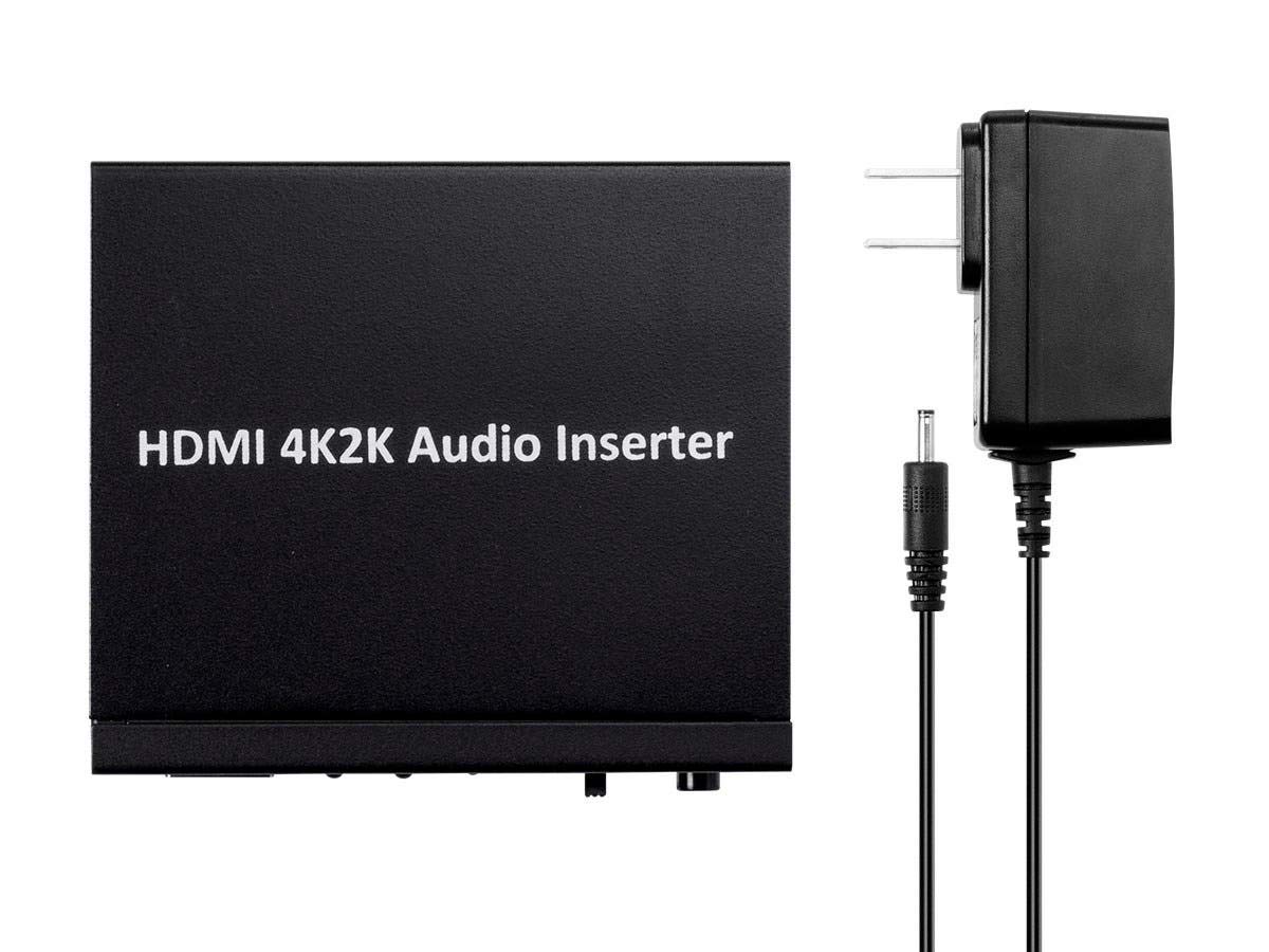 Monoprice 113347 BlackbirdTM 4K Series HDMI Audio Inserter, Black 2.3 x 7 x 9.5