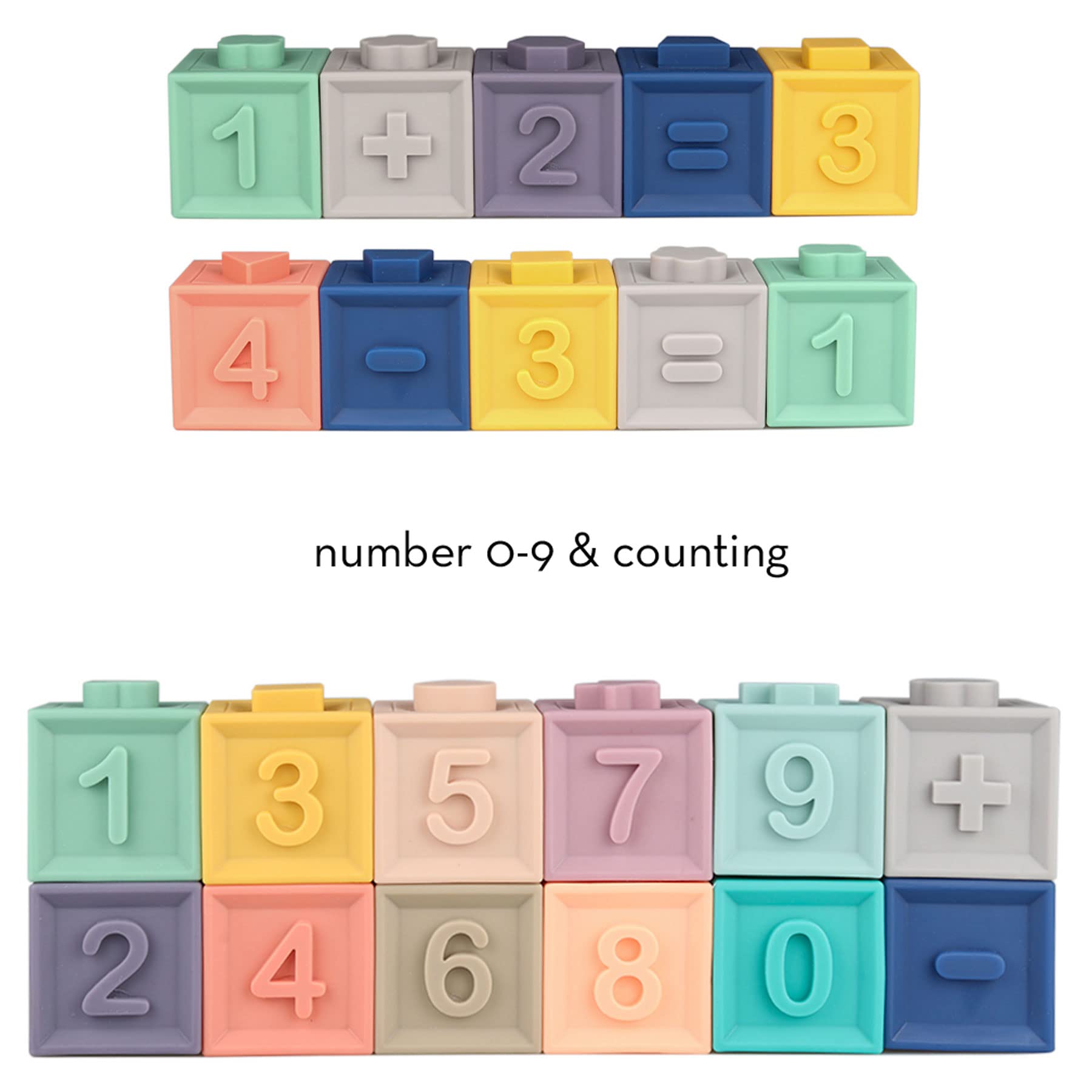 YIDIBOF Baby Stacking Soft Building Blocks - Montessori Toys for Babies 0 9 6-12 Months - Development Sensory Infant Learning Toys - Non Toxic