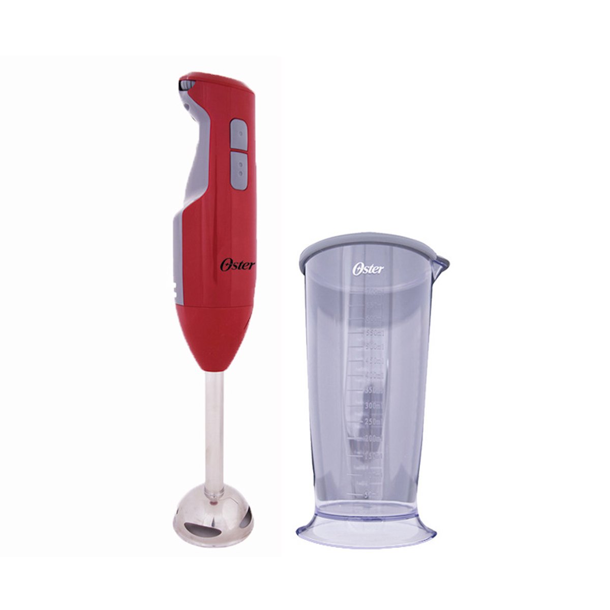 Oster Versatile Turbo Function Stick Mixer Hand Blender - 250 Watt - Turbo function - Stainless Steel Shaft and Blade - FPSTHB2610R - Red Color
