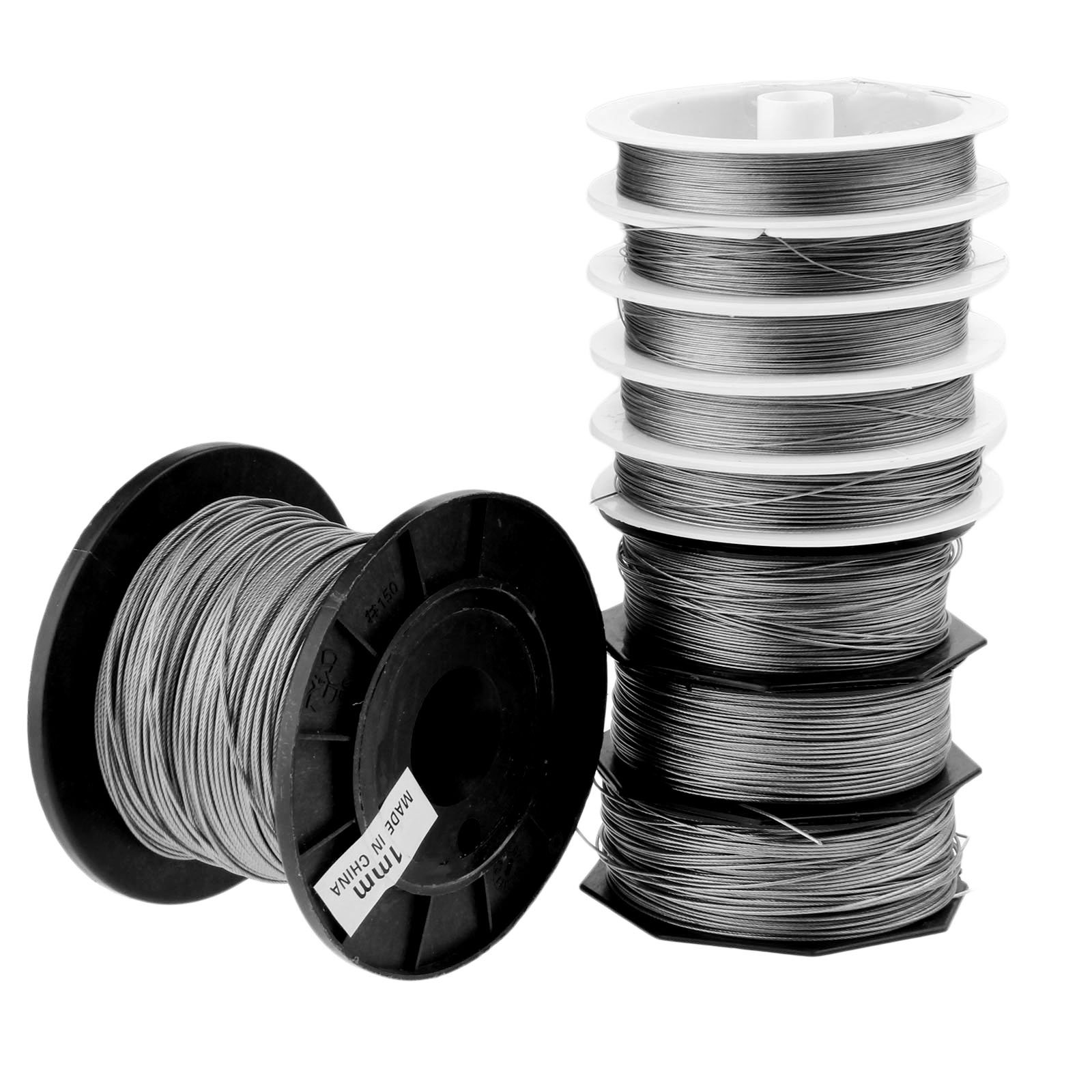 MUXSAM 50M Fishing Steel Wire Sea Fishing Lines 7 Strands Cover Plastic Waterproof
