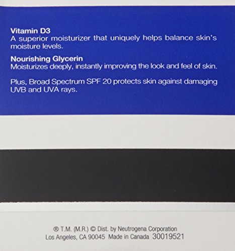 Neutrogena Deep Moisture Face Cream with SPF 20 Sunscreen, Glycerin, Shea Butter & Vitamin D3, Face moisturizer for dry skin - SPF moisturizer, Glycerin, Shea Butter, Vitamin D3, 2.25 oz