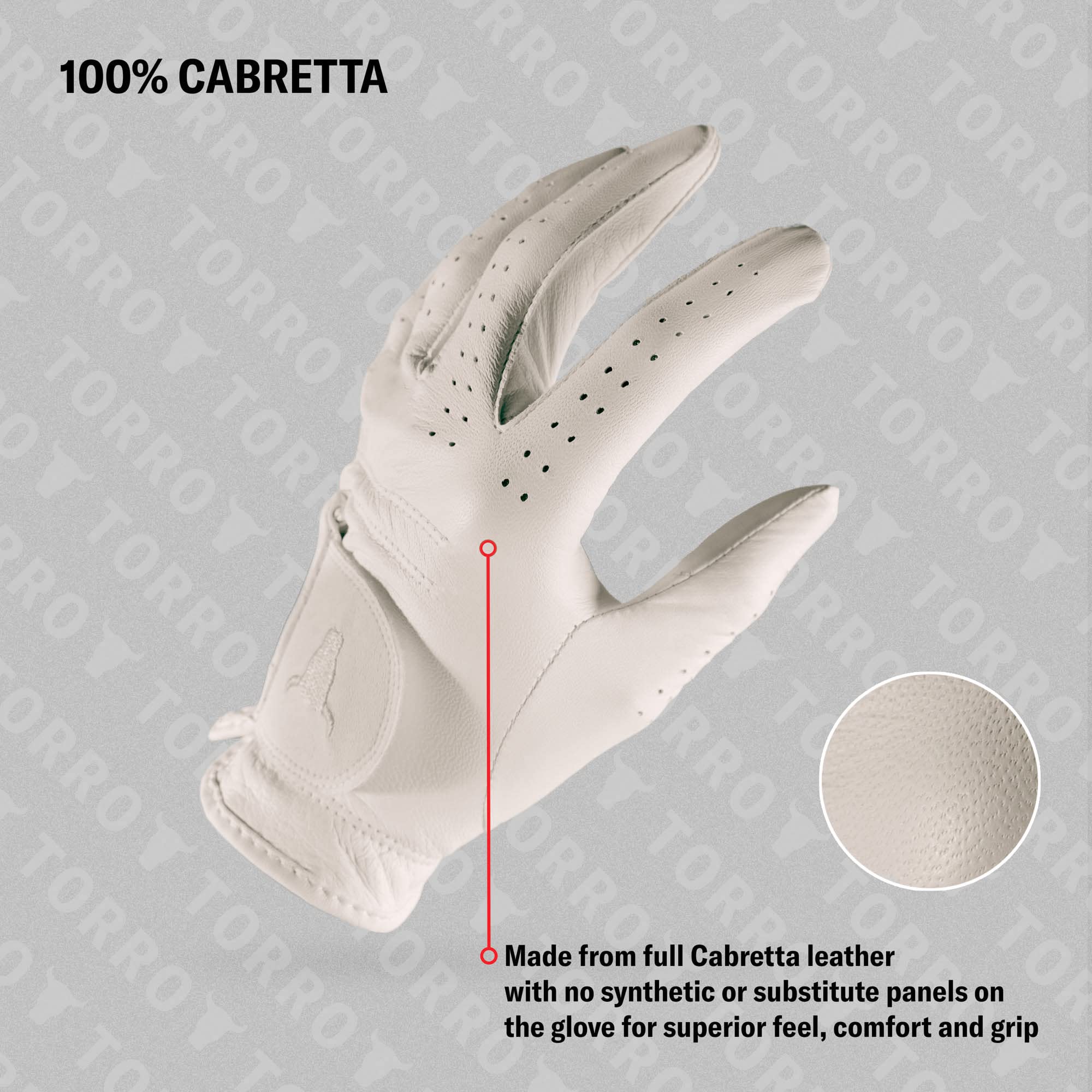 TORRO Luxury, Full Cabretta Leather Golf Glove - Left Hand, for Right-Handed Golfer (Extra Large)