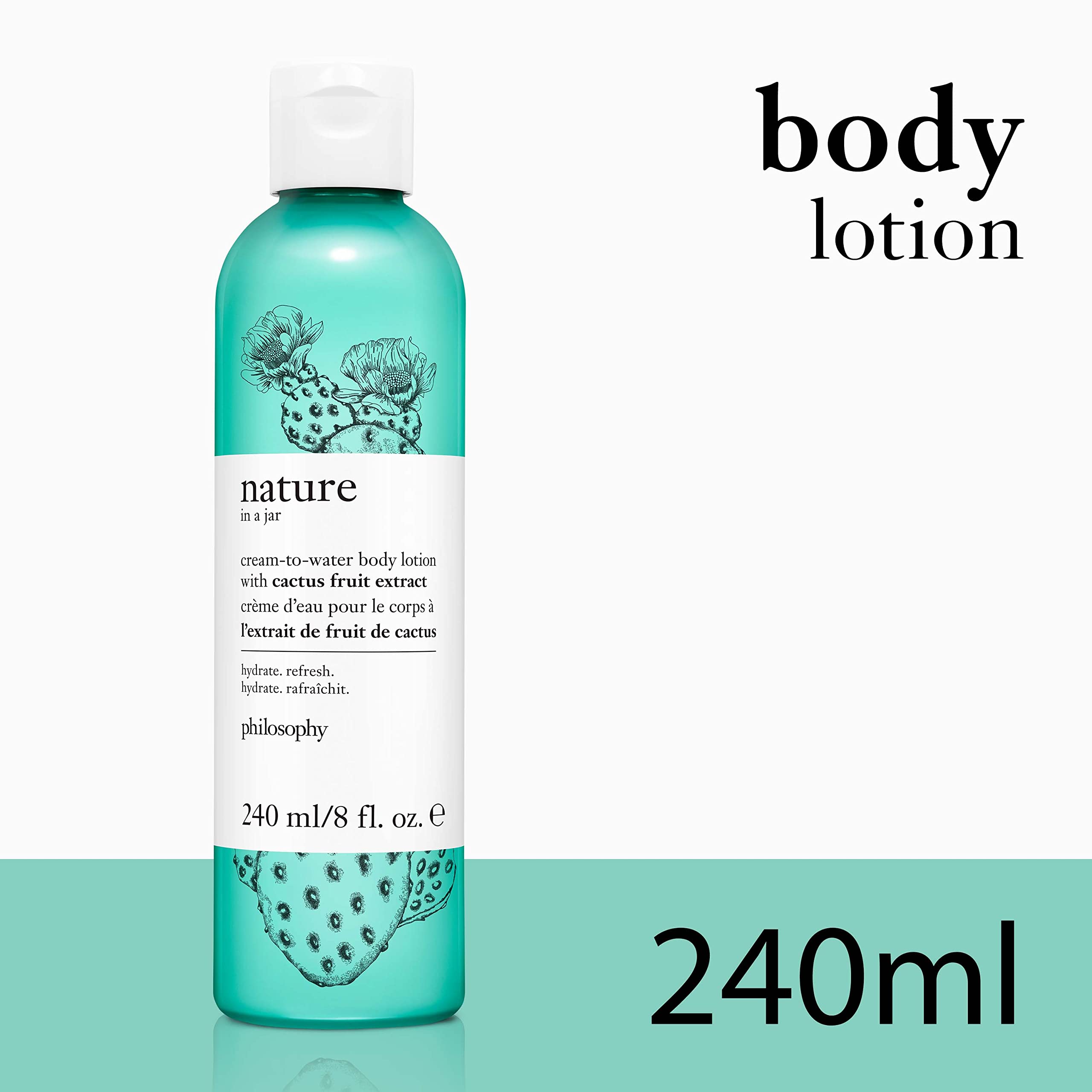 philosophy nature in a jar - cream-to-water body lotion with cactus fruit extract, 8 oz