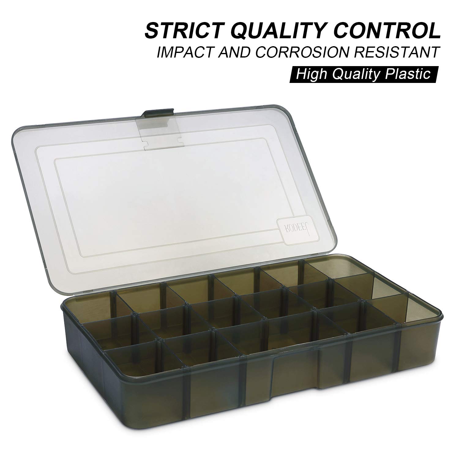 Rodeel 4 Pieces Tackle Tray,Plastic Box, Plastic Storage Organizer Box with Removable Dividers