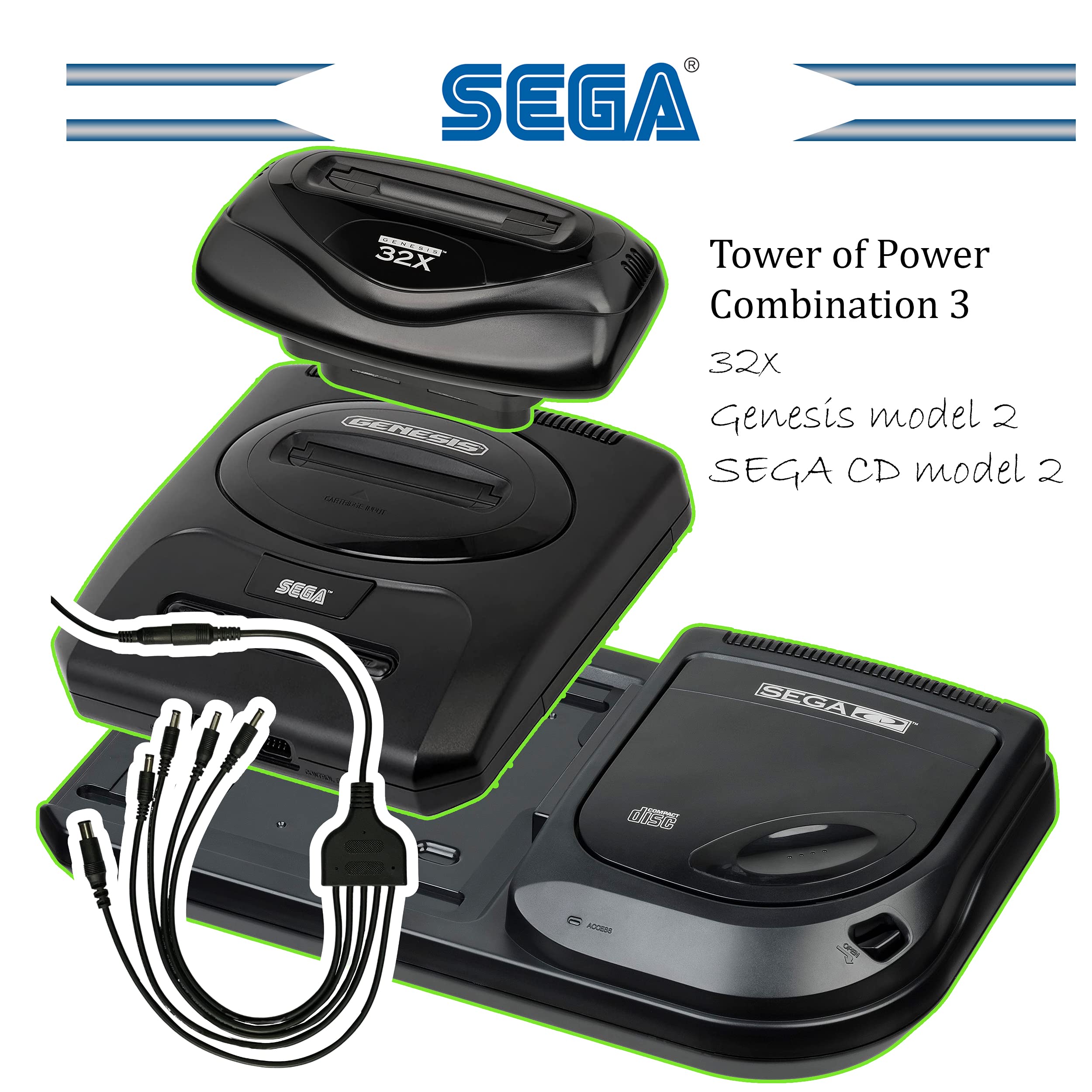 SEGA Tower Of Power Supply All-in-One Adapter Cable for Genesis CD 32x + SNES RSU0903000