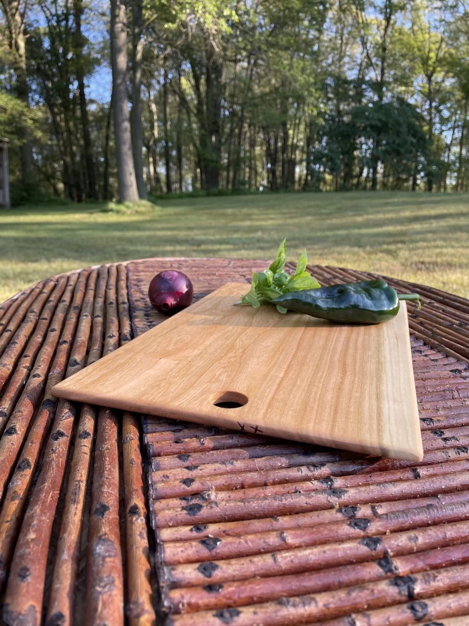 Wild Black Cherry Cutting Board/Charcuterie Platter. Handmade in Michigan USA from local trees. No Glue. No Seams. 9.4β x 14.4β x 0.25β (Black Cherry, 14.4" x 9.4" x 1/4")