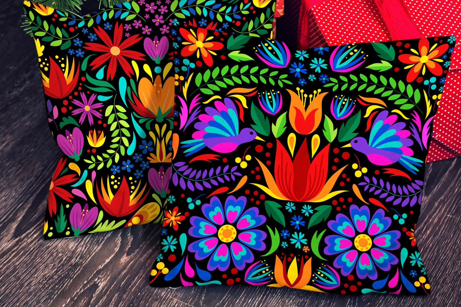 Nepnuser Mexican Throw Pillow Covers 18x18 Set of 4 Cinco De Mayo Decoration Day of The Dead Mexico Fiesta Pillow Cases for Bed Couch Sofa Home Decor