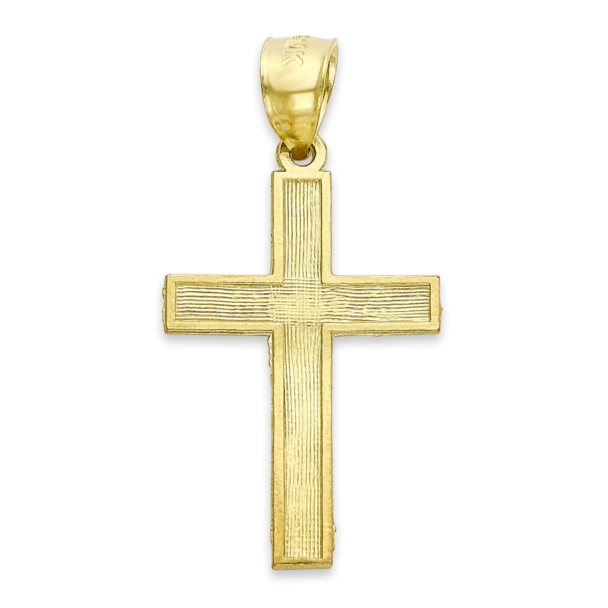 Solid Gold Cross Pendant in 10k or 14k, Religious Jewelry for Baptism (14k Gold)