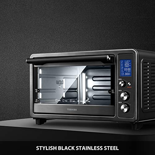 TOSHIBA ML2-EM12EA(BS) Countertop Microwave Oven With Stylish Design + Toshiba Speedy Convection Toaster Oven Countertop Bundle