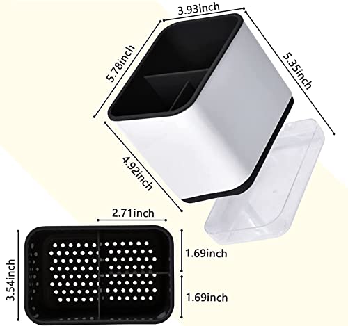 Tengfy Utensil Holder for Kitchen Counter Spoon Holder Silverware Holder Utensil Caddy Cutlery Drainer Sink Caddy-Black