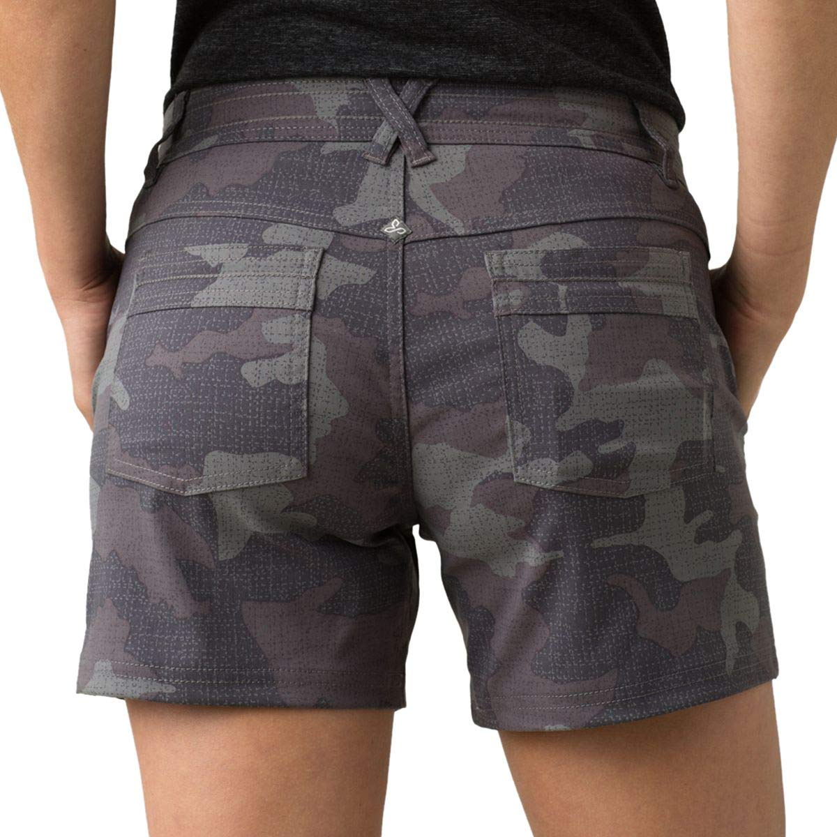 prAna Living LLC Women's Standard prAna Olivia Short 7" Inseam, Gravel Camo, 12