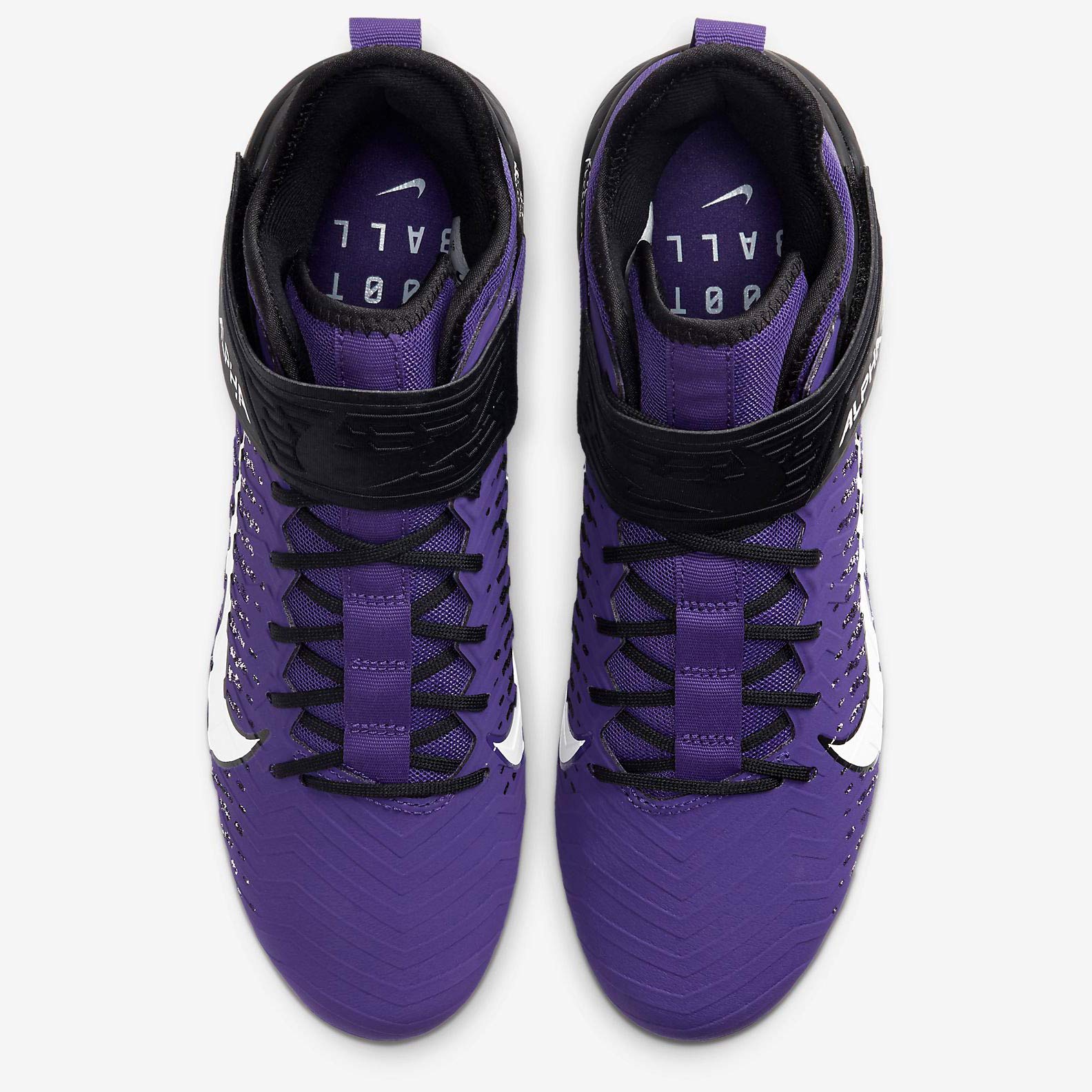 Nike Men's Alpha Menace Pro 2 Mid Football Cleats (Court Purple/White-Black, Numeric_15)