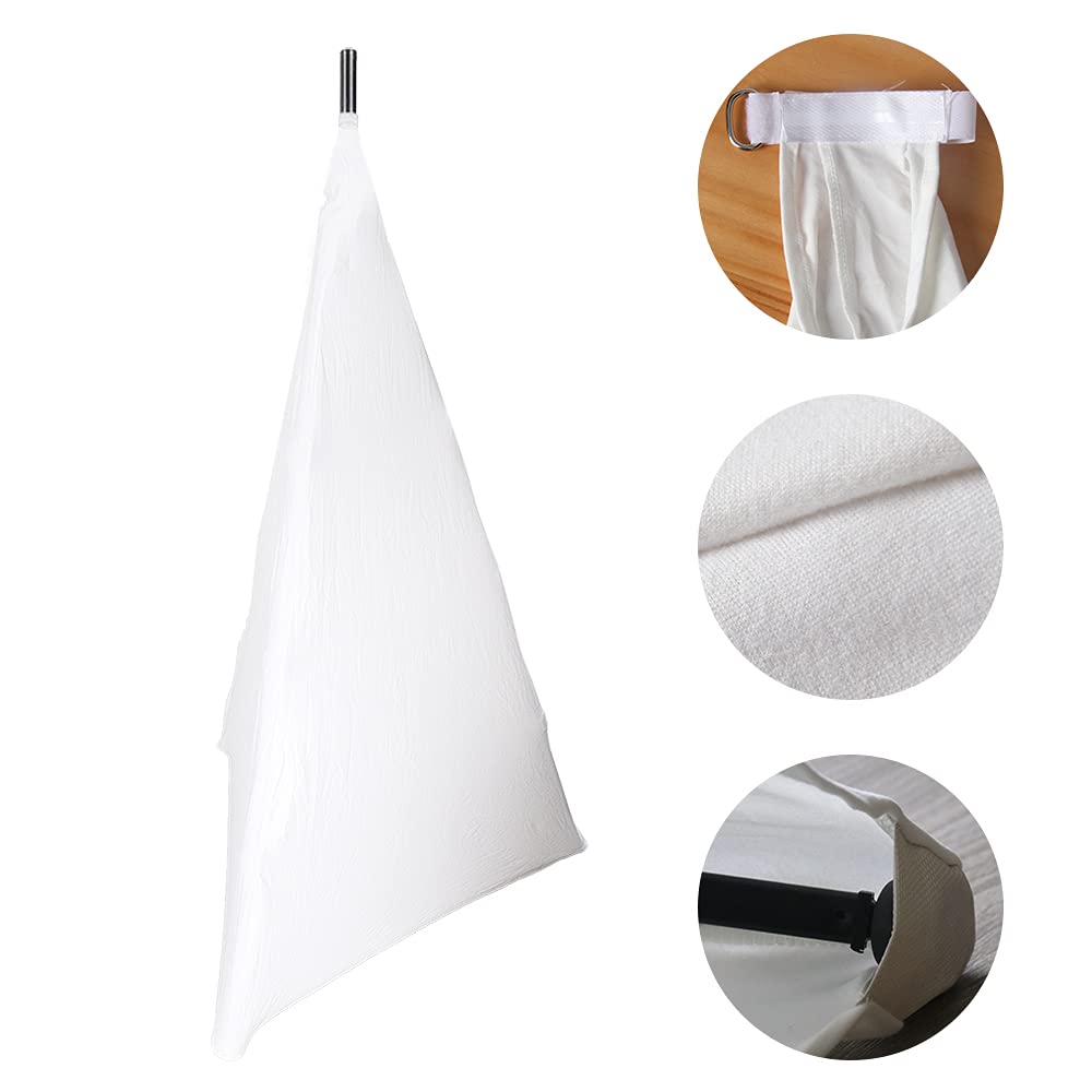 UCARE Floor Speaker Stand Covers Metal Heavy Duty Support Stand Cover for Weddings Banquets Events 3 Sided Triangular DJ Speaker Stand Tripod Cover Scrim (ONE Pack-White)