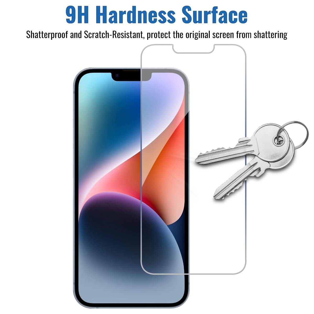 NEEPART 4 Pack Tempered Glass Screen Protector for iPhone 14 Plus/iPhone 13 Pro Max [6.7 Inch], Sensor Protection, 9H Tempered Glass Film, Anti-Scratch, Case Friendly, Easy Installation, Bubble Free,
