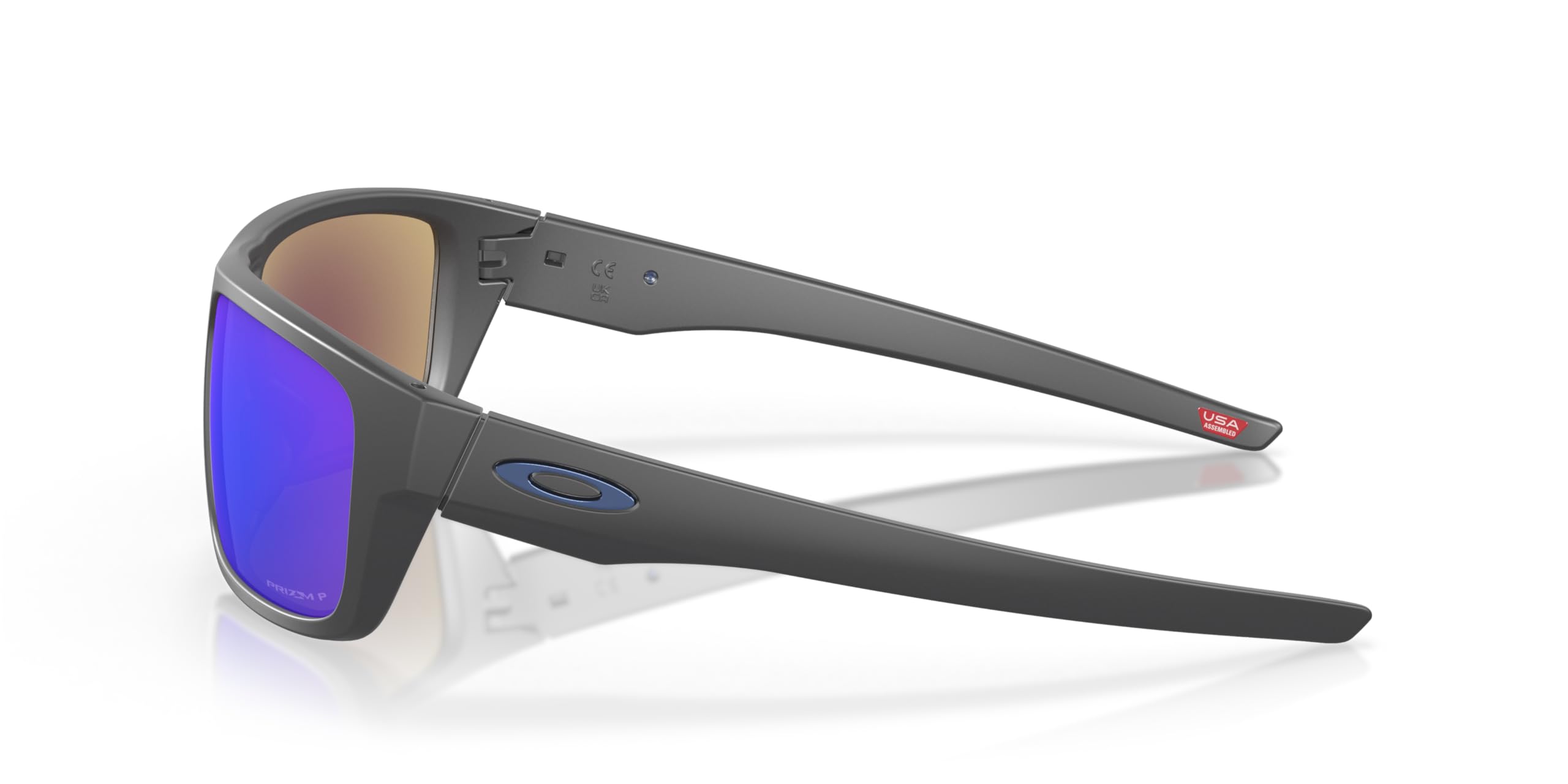 Oakley Men's Oo9367 Drop Point Rectangular Sunglasses, Matte Dark Grey/Prizm Sapphire Iridium Polarized, 61 mm